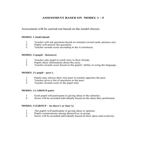 Assessment based on model 1 | PDF