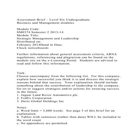 Assessment Brief – Level Six UndergraduateBusiness and Managemen.docx