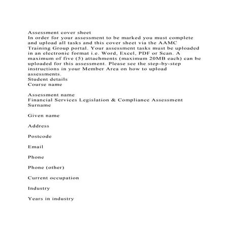 Assessment cover sheetIn order for your assessment to be marked .docx ...