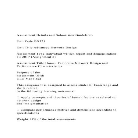 Assessment Details and Submission Guidelines Unit Co.docx