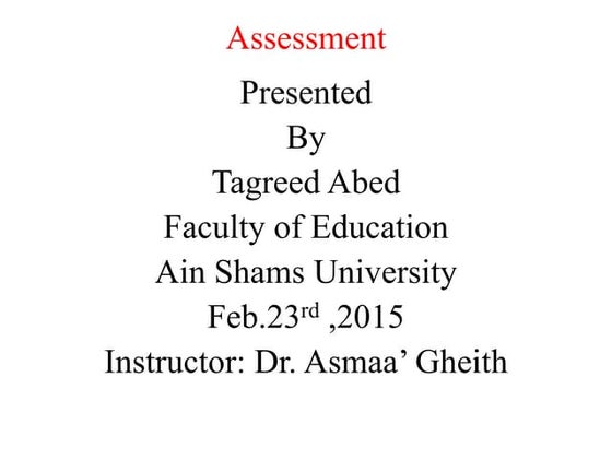 Chapter 2 types of assesment | PPTX | Educational Assessment | Education