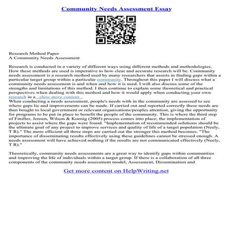Assessment Essay Sample | PDF