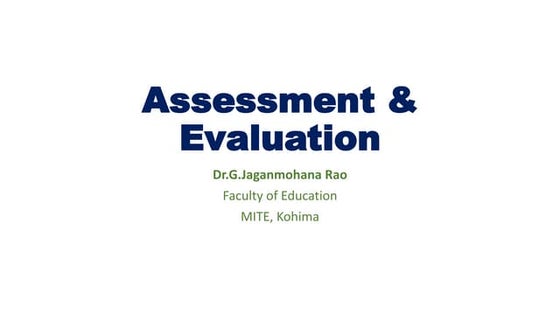assessment and evaluation in education | PPTX | Educational Assessment ...