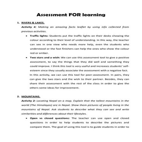 Assessment for learning tools | PDF