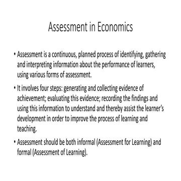 Assessment in economics | PPTX