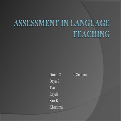 Assessment in language teaching | PPT