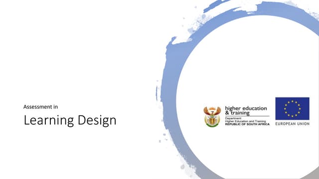 Assessment in Learning Design | PPTX