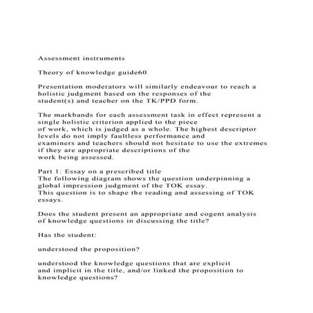 Theory of knowledge (tok) | PPT