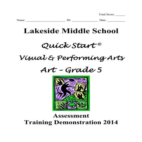 Assessment Model #1-Elementary Art Grade 5 | DOCX | Drawing and ...