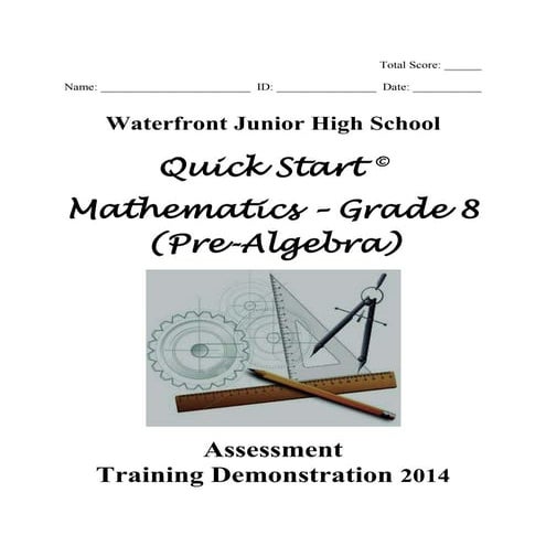 Assessment Model #2 Pre-Algebra Grade 8 | DOCX