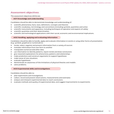 Assessment objectives.pdf | Educational Assessment | Education