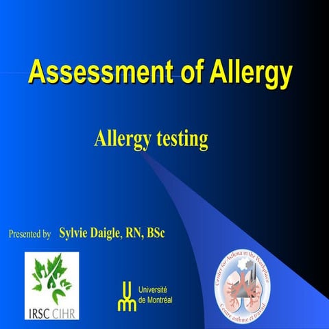 Assessment Of Allergy | PPT