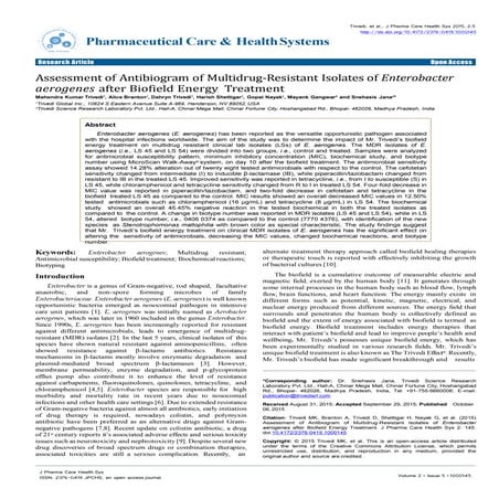 Assessment of Antibiogram of Multidrug-Resistant Isolates of ...