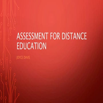 Assessment for Distance Education | PPTX