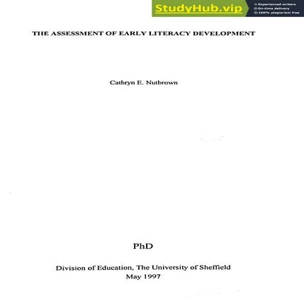 Assessment Of Early Literacy Development | PDF