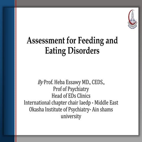 Assessment of Eating disorders EDE-Q pptx | PPTX