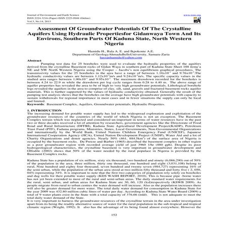 Assessment of groundwater potentials of the crystalline aquifers using ...