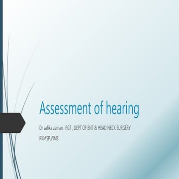 Assessment of hearing | PPTX
