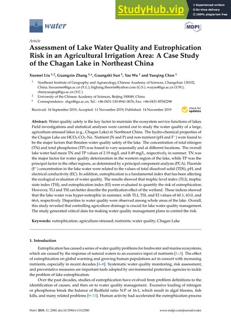 Assessment of spatial variations in surface water quality of Laguna Lake stations using cluster ...