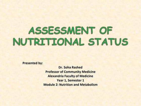 Assessment of nutritional status | DOC