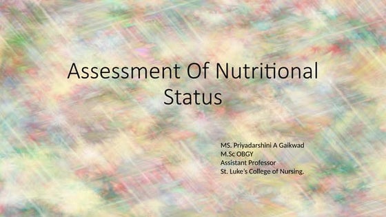 Assessment of nutritional status | PDF