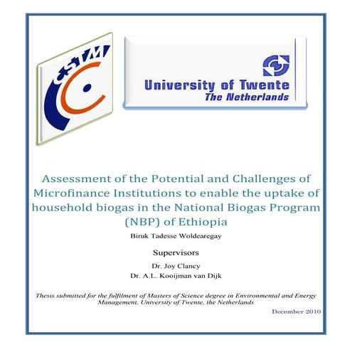 Assessment of the potential and challenges of microfinance institutions ...
