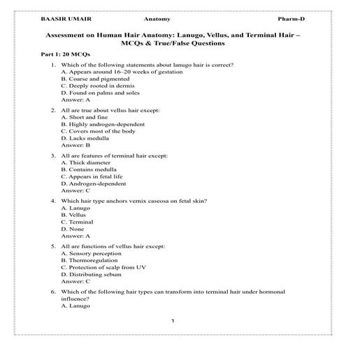 Assessment on Human Hair Anatomy Lanugo, Vellus, and Terminal Hair.pdf