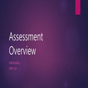 Assessment overview | PPT
