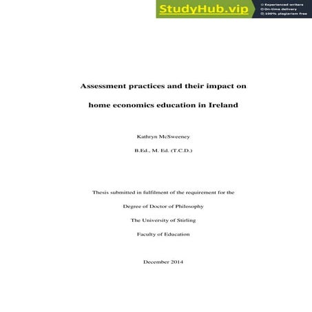 Assessment Practices And Their Impact On Home Economics Education In ...