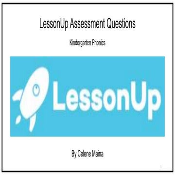 Kindergarten Assessment Questions Via LessonUp | PPT