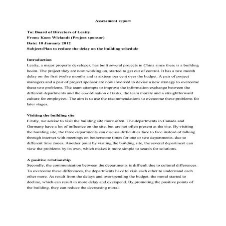 Assessment report | PDF