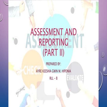 Assessment and Reporting | PPTX