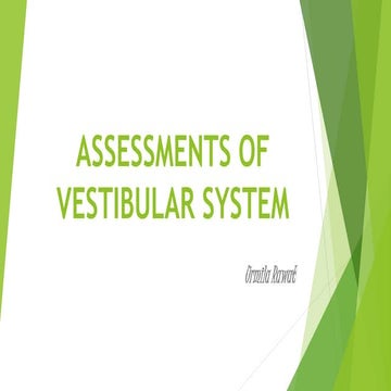 Assessments of vestibular system | PPTX