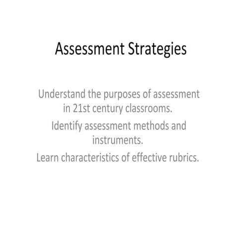 Assessment strategies | PPT