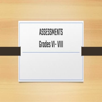 Assessments pattern 6-8 classes for students | PDF