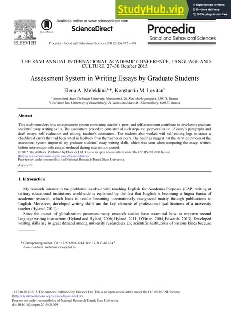 Assessment Of Students Argumentative Writing A Rubric Development | PDF