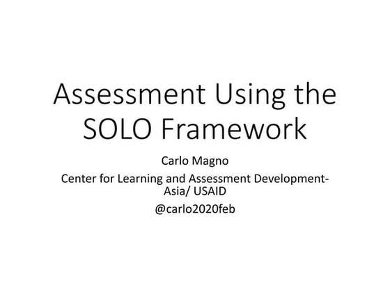 Introduction to SOLO taxonomy | PPT