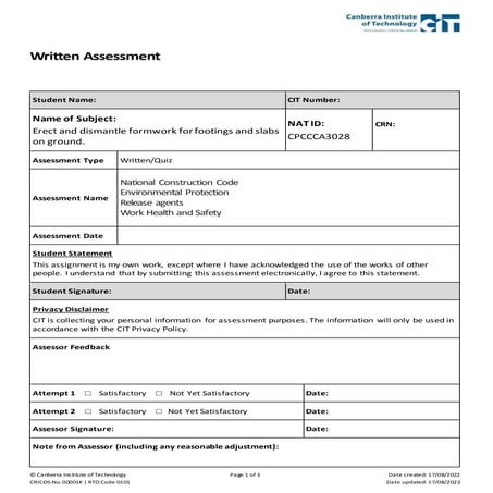 Assessment guide-Frame and fit wet area fixtures
