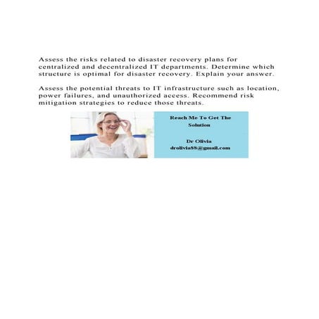 Assess the risks related to disaster recovery plans for centra.docx