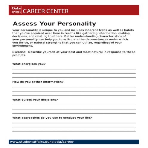 Assess Your Personality | PDF | Education