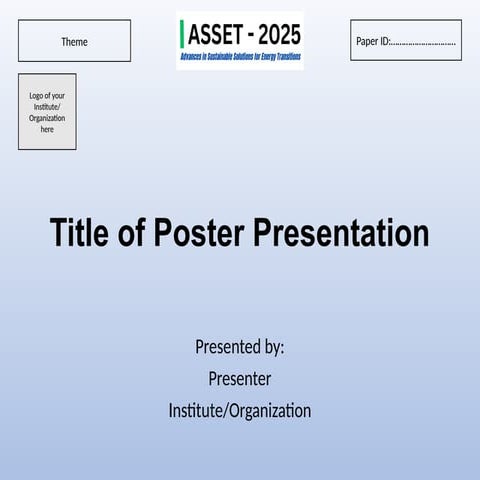 Template of poster presentation of ASSET 2025 | PPTX