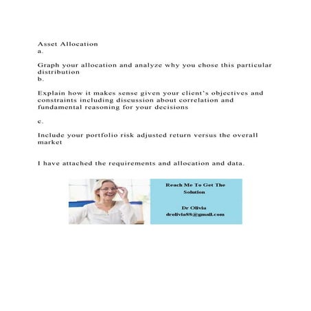 Asset Allocationa.Graph your allocation and analyze why you .docx