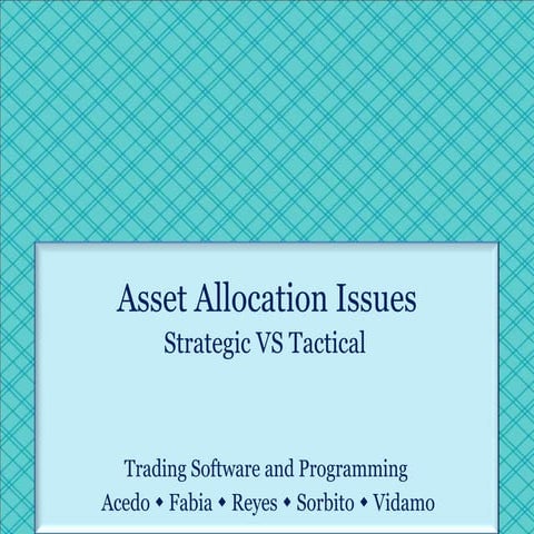 Asset allocation Issues | PPT