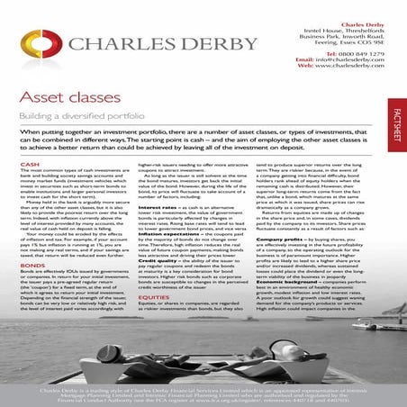 Asset Classes - Building a diversified portfolio | PDF