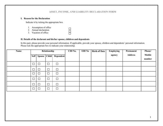 GUIDE TO Statement of Assets, Liabilities and Net Worth (SALN) | PDF