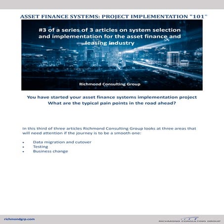 Asset finance systems implementation | PDF