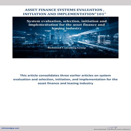 Asset finance systems projects guide 101 | PDF