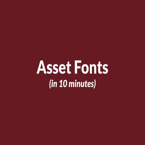Asset fonts | PDF