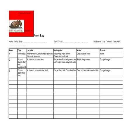 Asset log advert | DOCX