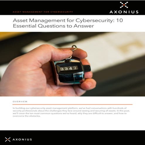 Asset management for cybersecurity | PDF